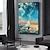 Mintura main étoiles paysage peintures à l huile sur toile mur art