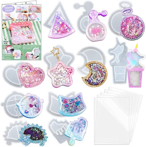 Amazon FUNSHOWCASE Resin Shaker Molds Set Charms Pendant Jewelry