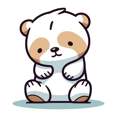 Lindo oso panda de dibujos animados Ilustración vectorial de un lindo