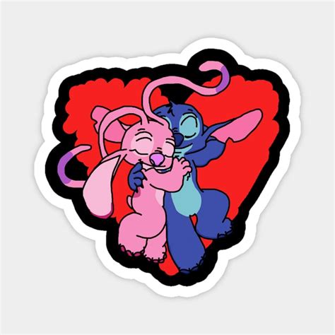 Stitch And Angel Wiht Love Stitch And Angel Magnet TeePublic