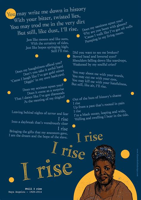 Still I Rise BY MAYA ANGELOU A4 Print 350g Stock Etsy Canada