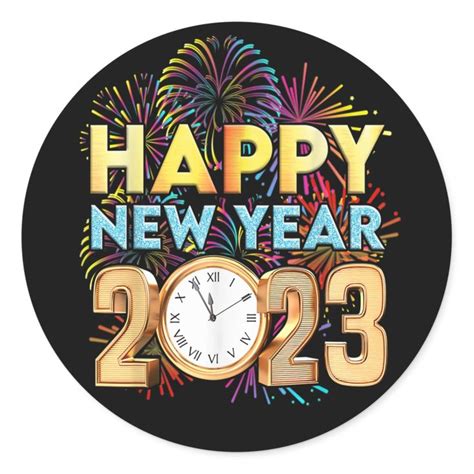 Create Your Own Sticker Zazzle Happy New Year Stickers Happy New