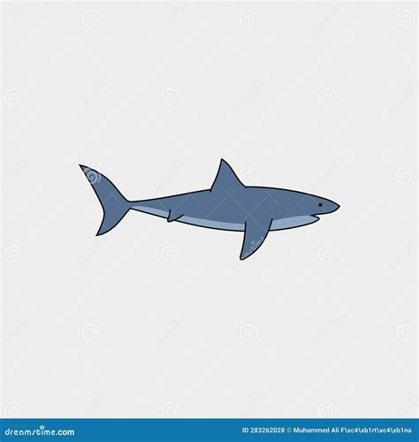 Great White Shark Side View Vector Stock Vector Illustration Of Design Background 283262028