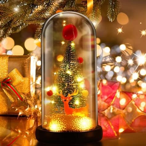 Sapins De Noël En Dôme De Verre Mini Arbre De Noel Artificiel Avec