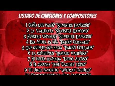 LISTADO DE CANCIONES DE TA MALO SILVESTRE DANGOND EL CUCUYO De JOSE
