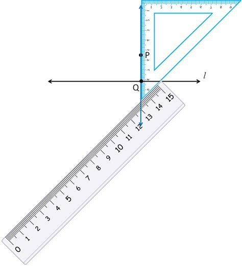 perpendicular to a line through a point not on it using set squares