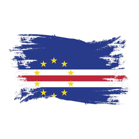 bandeira de Cabo Verde ilustração em vetor design aquarela pincel