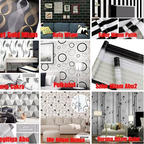 Jual Recomend WALLPAPER DINDING Ukuran 45 Cm X 10 M Motif Garis Hitam