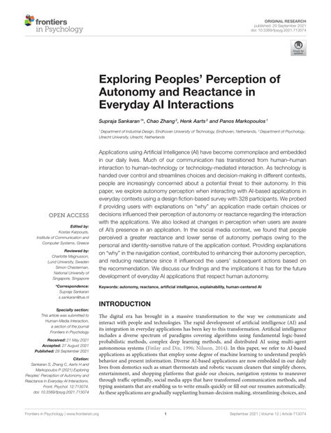 pdf exploring peoples perception of autonomy and reactance in everyday ai interactions