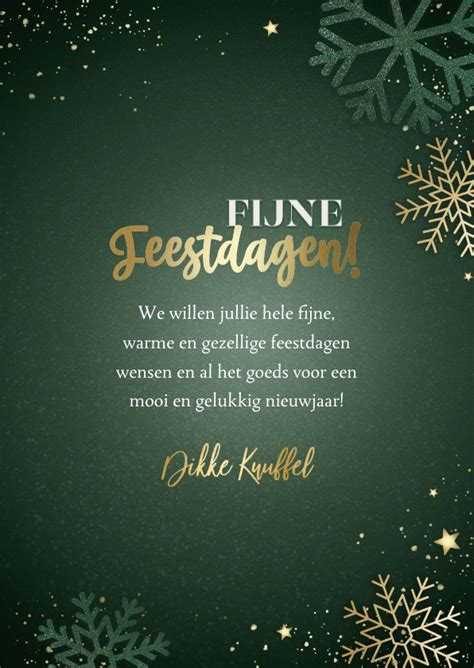 Groene Kerstkaart Fijne Feestdagen Kaartje2go