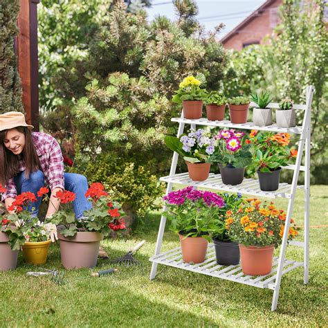 Buy Ladder Plant Stand Indoor Outdoor Garden Ladder Display Shelf 3