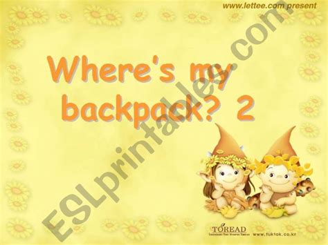 ESL English PowerPoints Where Is My Backpack 2