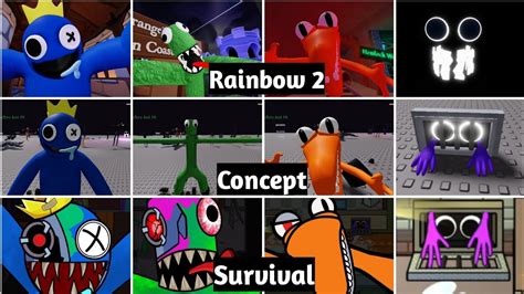 Rainbow Friends 2 Vs Rainbow Friends Concept Vs Survival In Rainbow