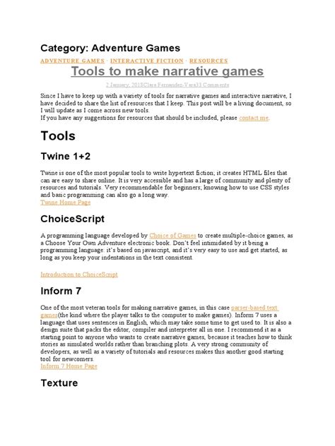 tools for game narration pdf unity game engine computing