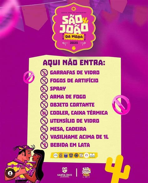 Confira lista dos produtos que não podem entrar no pátio de eventos do