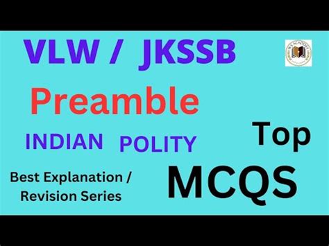 Preamble Indian Polity Mcqs Jkssb Vlw Faa Ssc Forester Youtube
