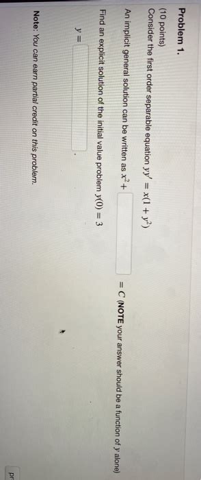 solved problem 1 10 points consider the first order