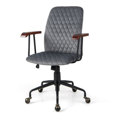 Fauteuil de Bureau à Roulette en Velours Style Vintage Elégant Chaise