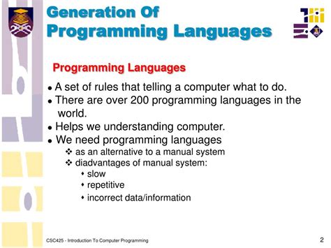 PPT Chapter 1 Introduction To Programming Language PowerPoint