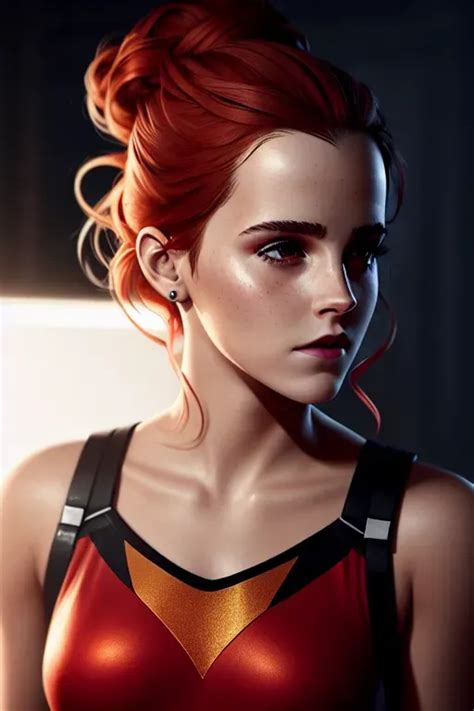 Dopamine Girl A Digital Painting Of Emma Watson Wearing Torn Up