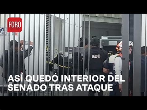 Así quedó el interior del Senado tras ataque con petardos por