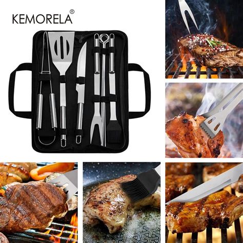 Conjunto De Ferramentas De A O Inoxid Vel Para Churrasco Grelha Utens