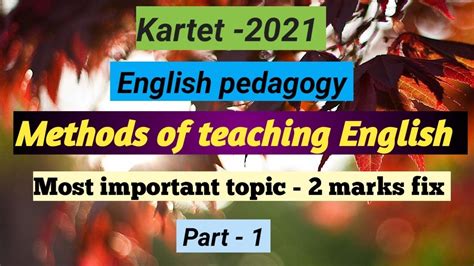 Tet Ctet Gpstr Methods Of Teaching English Most Important Topic 2