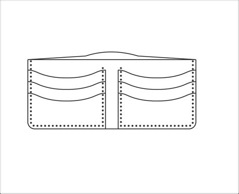 Leather Slim Wallet Pdf Small Card Wallet Pattern Leather Etsy