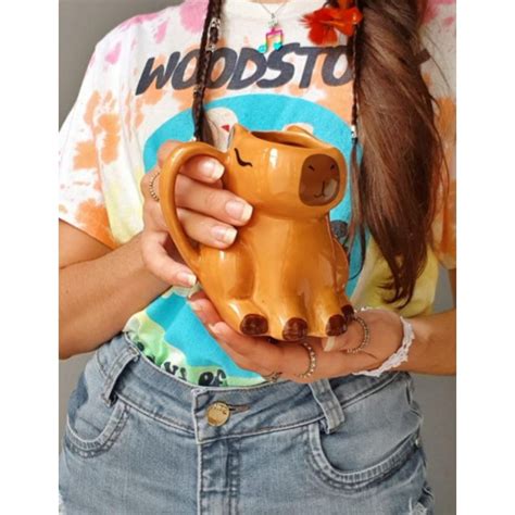 Caneca de Capivara Filó Cerâmica Personalizada 3D Shopee Brasil