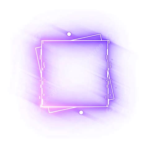 Borda De Neon Moldura Quadrada Roxa Clara PNG Néon Borda Neon