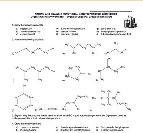 Organic Chemistry Functional Groups Worksheet