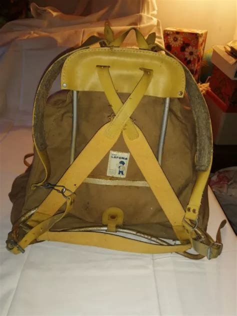 ANCIEN SAC À dos de randonnée en toile LAFUMA années 60 EUR 35 00