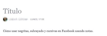 Poner negritas subrayado y cursivas en Facebook Métodos