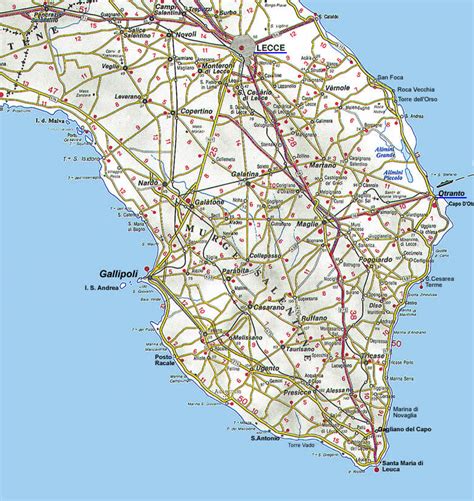 La Cartina Della Puglia Con Mappa Delle Varie Subregioni Della Puglia