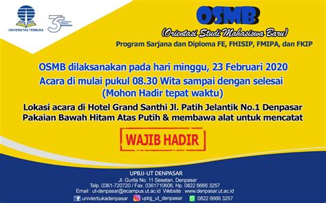 Orientasi Studi Mahasiswa Baru Osmb Program Sarjana Dan Diploma Pada