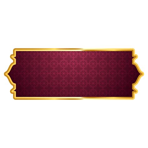 Red Text Box Abstract Islamic Shape Banner Clipart Png