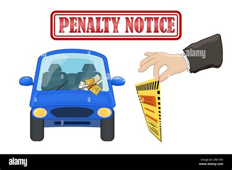 Parking Violation Ticket Fine Placed On The Car Windshield Under Wiper