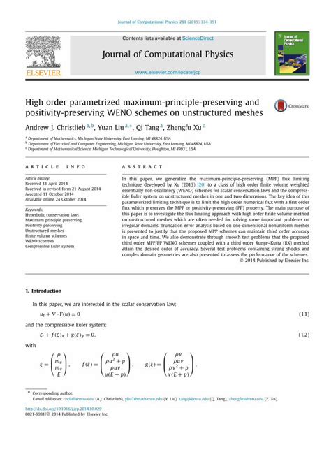 pdf high order parametrized maximum principle preserving and