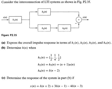 Solved Consider The Interconnection Of Lti Systems As Shown Chegg