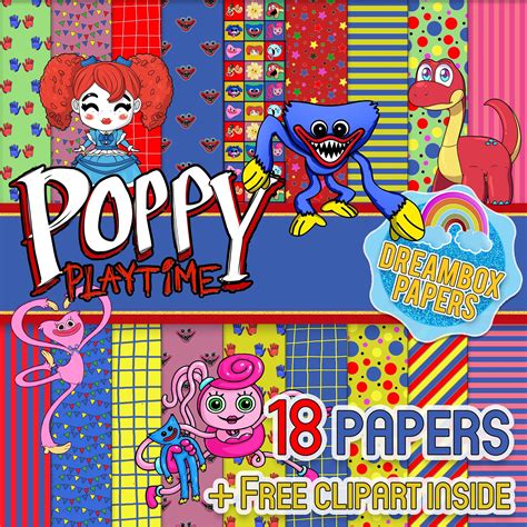 Poppy Playtime Inspired Digital Papers Huggy Wuggy Kissy Etsy España