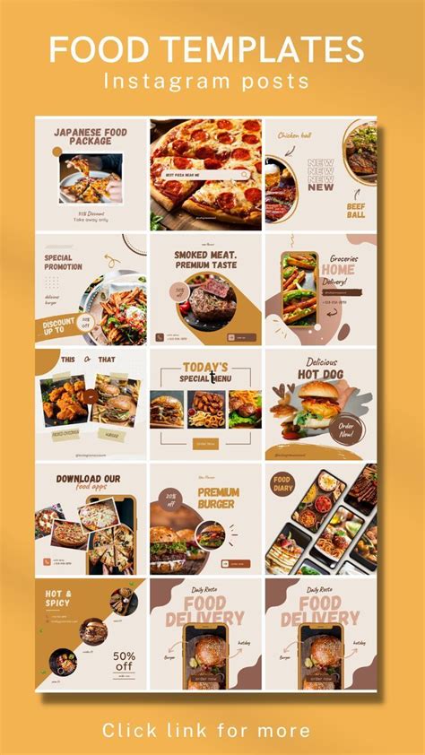 Instagram Canva Template Food Template Social Media Branding Design