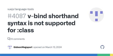 v bind shorthand syntax is not supported for class · issue 4087 · vuejs language tools · github