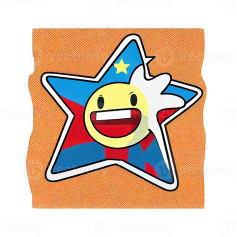 Pegatina De Dibujos Animados De Estrella En Los Colores De La Bandera
