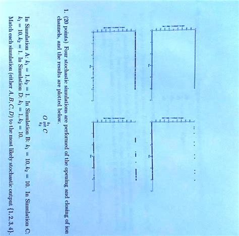 solved match each simulation either a b c dto the most likely stochastic output 1 2 3 4 k 10 h