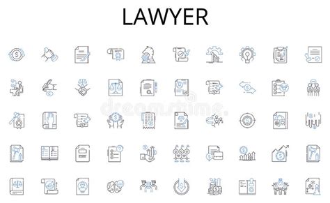 Lawyer Line Icons Collection Shipping Transportation Warehousing