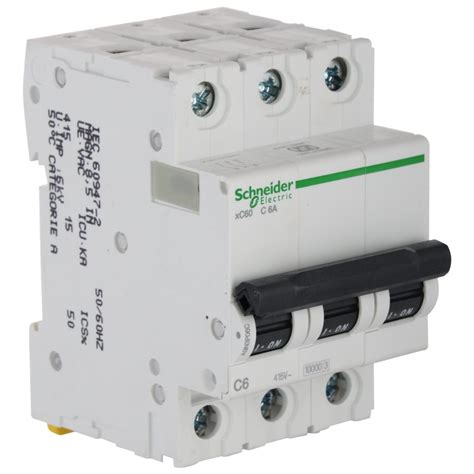 Schneider MCB 3 Pole 10A Acti9 C Curve 10Ka ICC