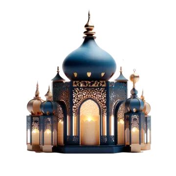 Lanterna Do Ramadã 3d Dourada Ramadhan Kareem Lâmpada Islâmica PNG