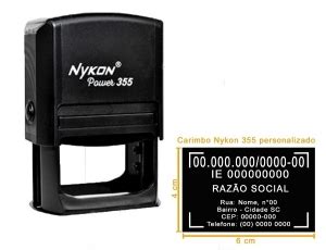 CARIMBO AUTOMATICO 355 NYKON CNPJ 40x60mm RoyalPrint Ltda