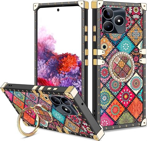 Itel Etui Luksusowe Do Realme C53 C51 Glamour Case Ring Szkło Etui na