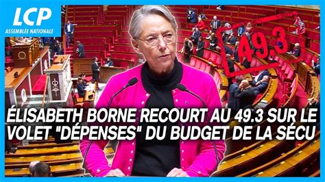 Élisabeth Borne recourt au 49 3 sur le volet dépenses du budget de la